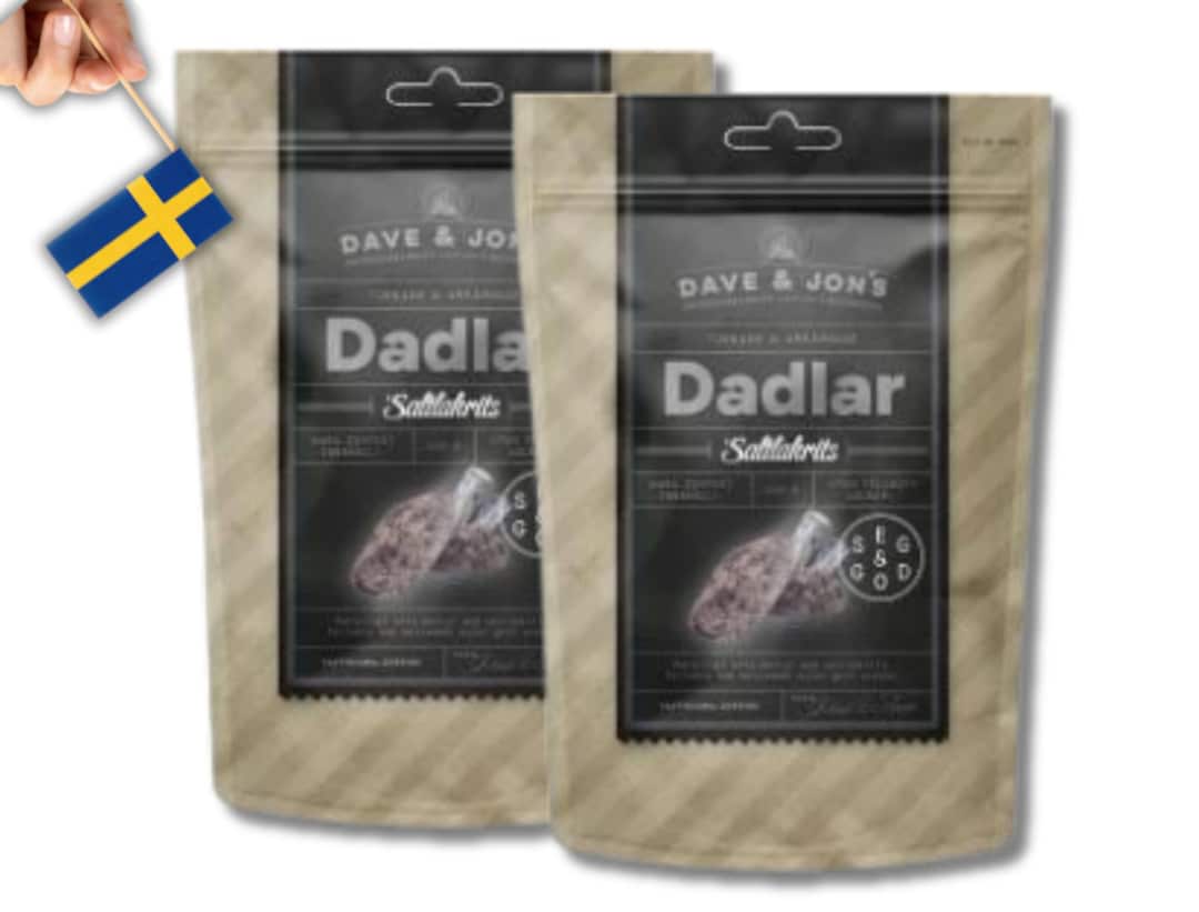 2 Bags of Dave and Jones Dadlar Saltlakrits 125g (4.40oz) Dates Salt ...