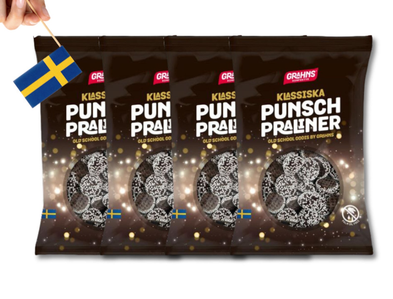 4 Bags of Punschpraliner (120g - 4,23oz), Swedish Candy, Punch Pralines ...