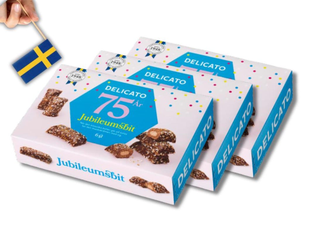 3 Pack Delicato Jubileumsbit - 180g (6.34 Oz) - A Swedish Chocolate ...