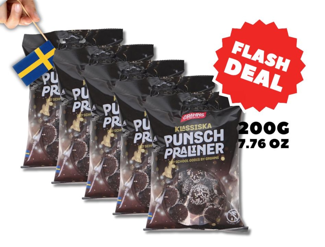 5 Bags of Punschpraliner 200g 7.76oz, Swedish Candy, Punch Pralines ...
