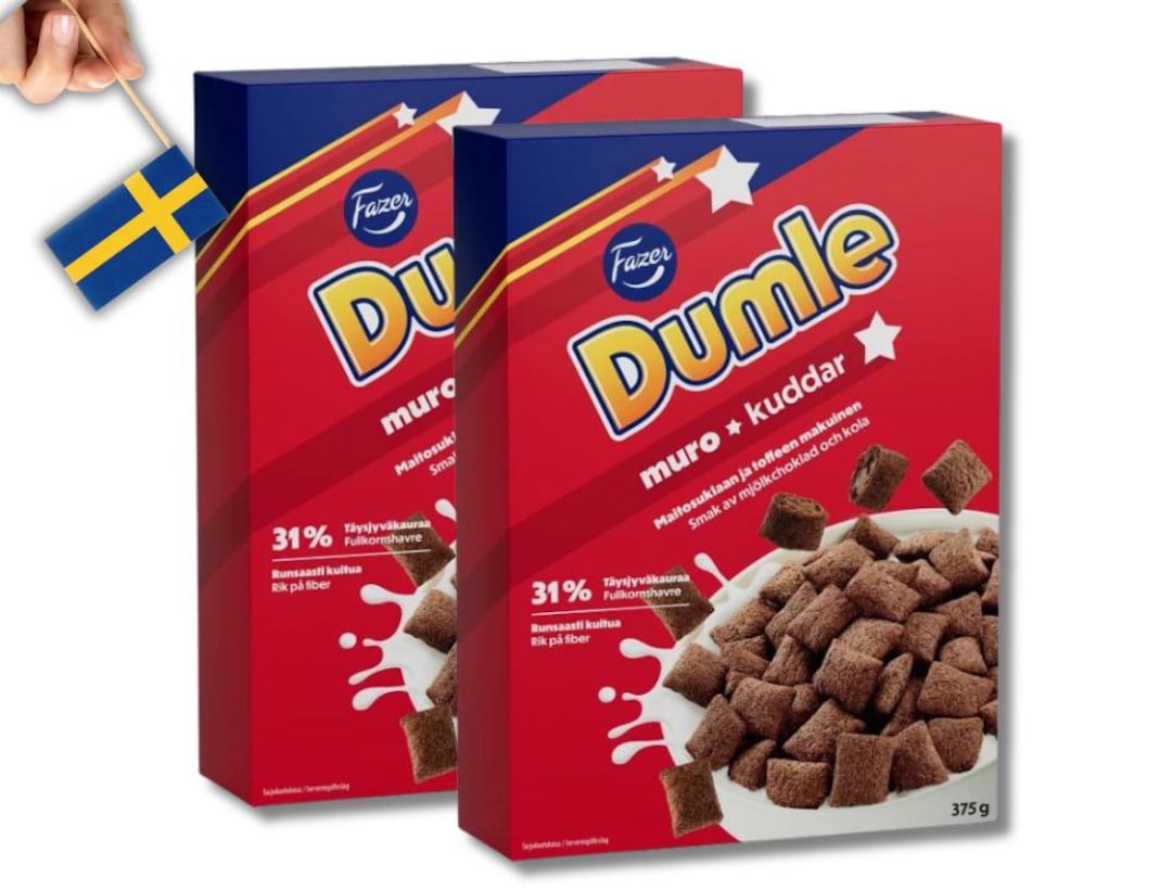 2 Boxes Fazer Dumle Kuddar Flingor – 375g (13.22oz) – Chocolate and ...