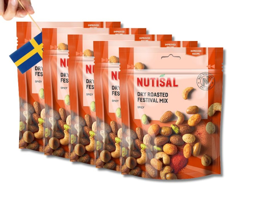 5 Bags Nutisal Dry Roasted Festival Nut Mix - 175g (6.17oz) - Etsy