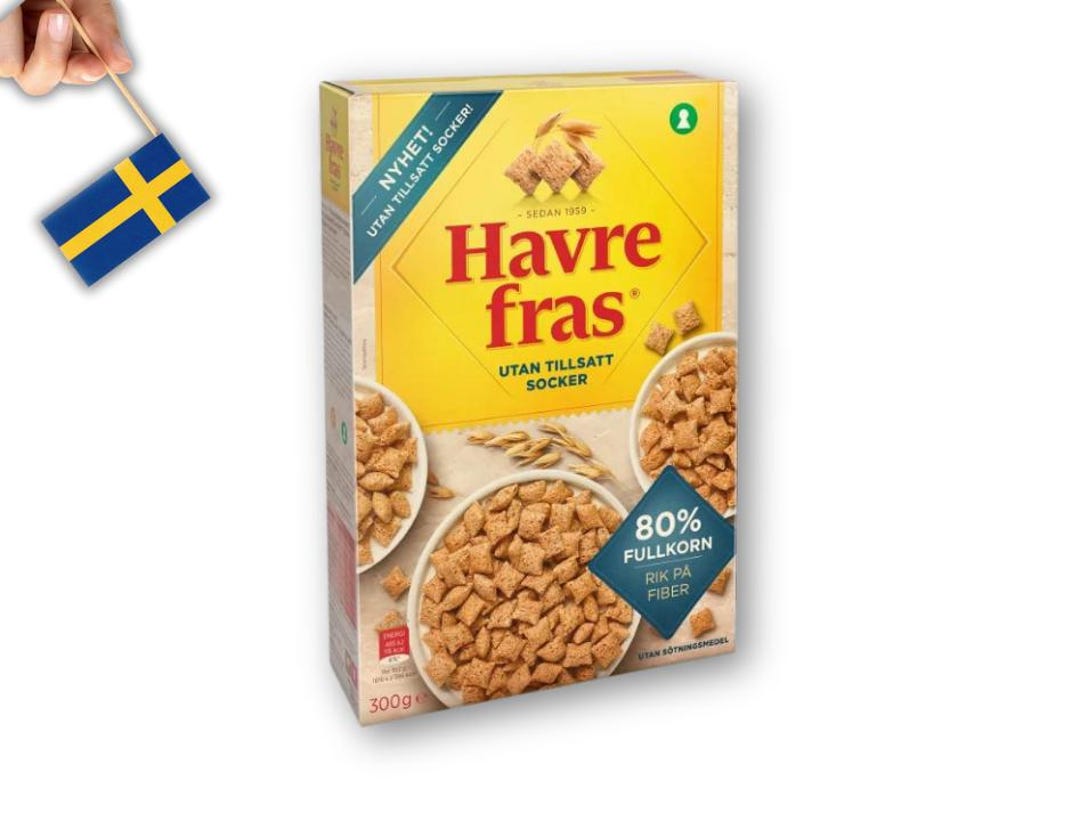 Havre Fras 80 Procent Fullkorn 300g (10.58oz), 80% Swedish Whole Grains ...