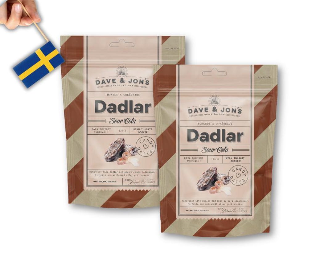 2 Pack Dave and Jons Dadlar Sour Cola - Date-infused Sour Cola Candy ...
