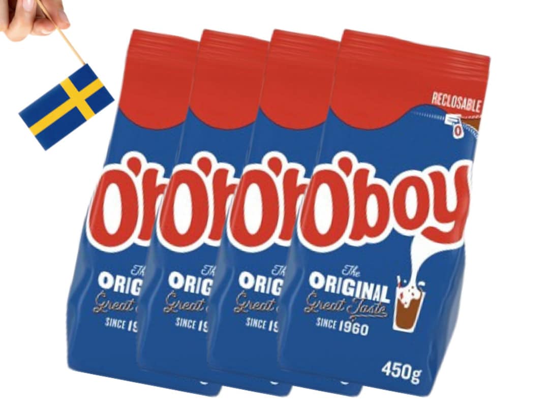4 Bags of Swedish O'boy Original Cocoa Powder Mix 450g (15.8 Oz.), Oboy ...
