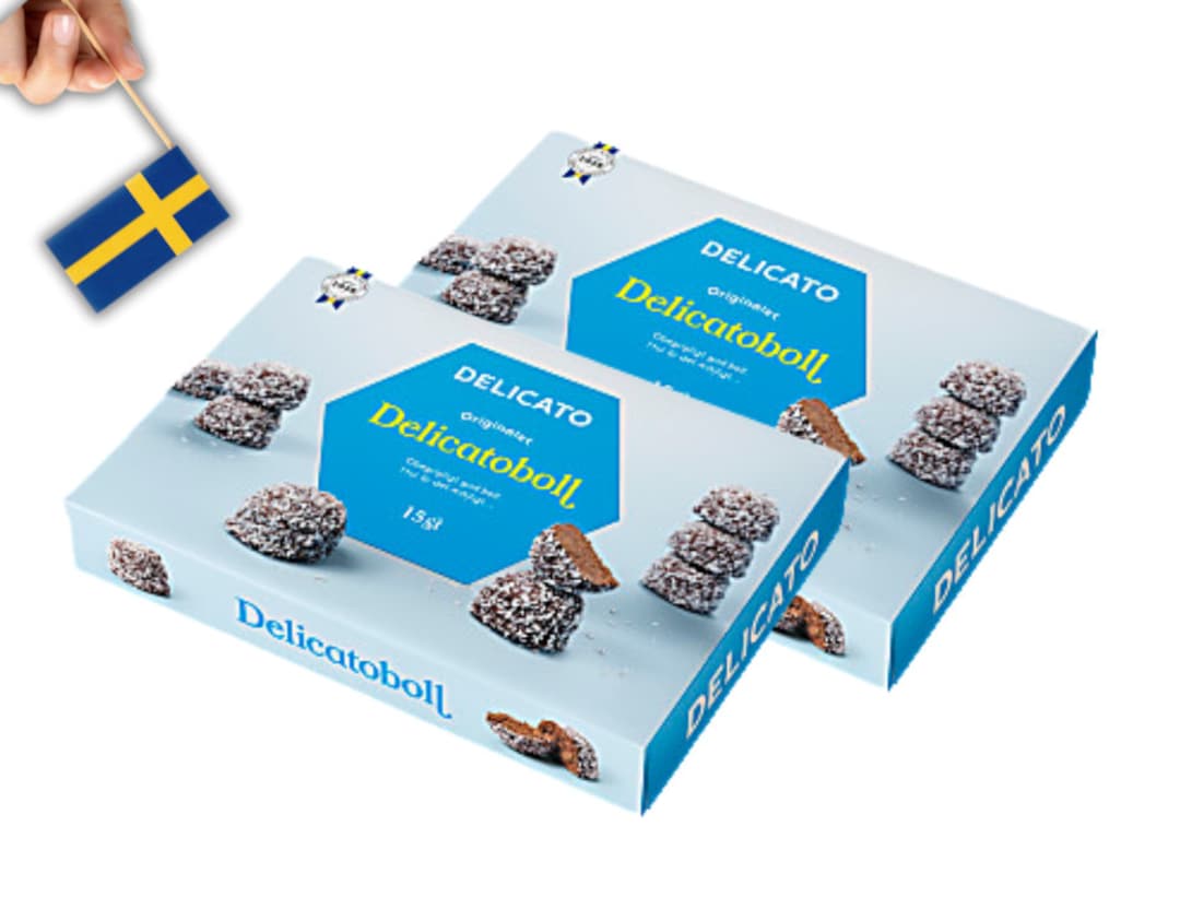 2 Boxes Delicato Delicatobollar ,600g (21,16oz) Swedish Fika, Cookies ...