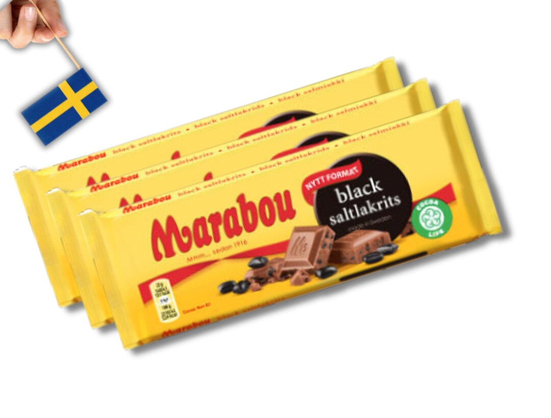 3 Bars of Marabou Black Salt Milk Chocolate 100g (3,52 Oz), Swedish ...