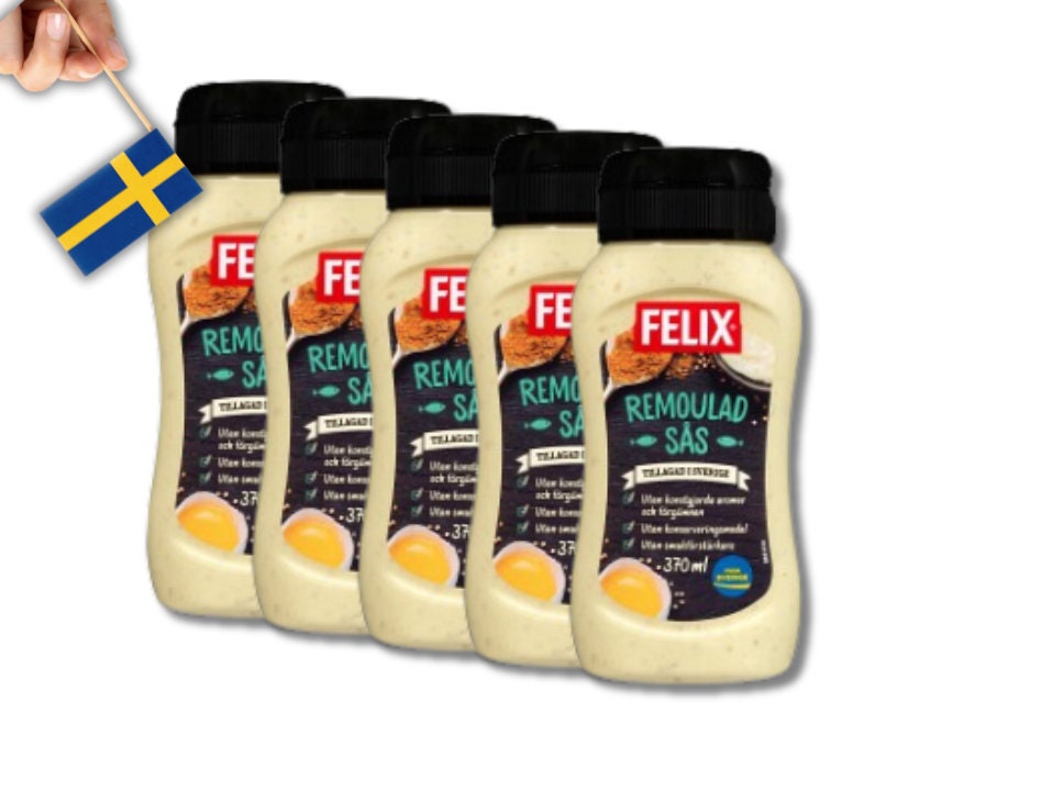 5 Bottles of Swedish Remoulade Sauce Felix Remouladsås 370 Ml 13.05 Oz ...