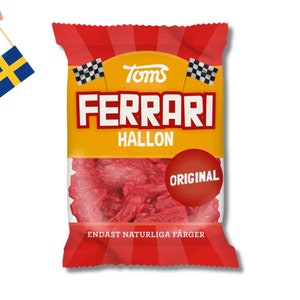 1 Bag of Toms Hallon Ferrari 130g (4.58 Oz), Ferrari Raspberry Cars ...