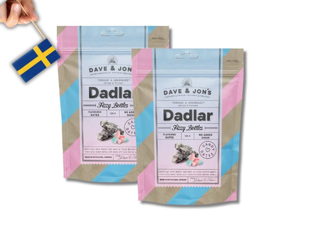 2 Pack Dave and Jons Dadlar Fizzy Bottles - Tangy & Sweet Fizzy Candy ...