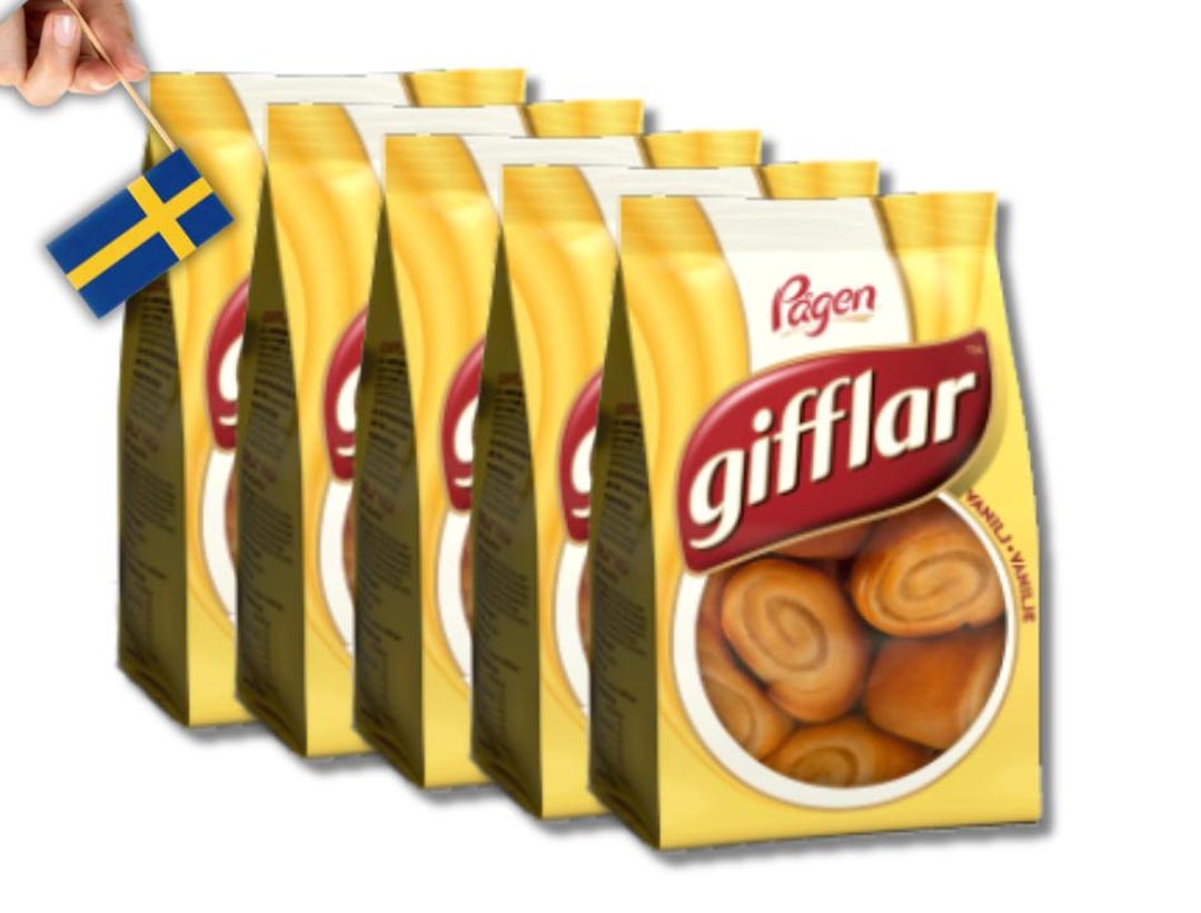 5 Bags Pågen Gifflar Vanilj – 280g (9.87oz) – Soft, Sweet Vanilla ...
