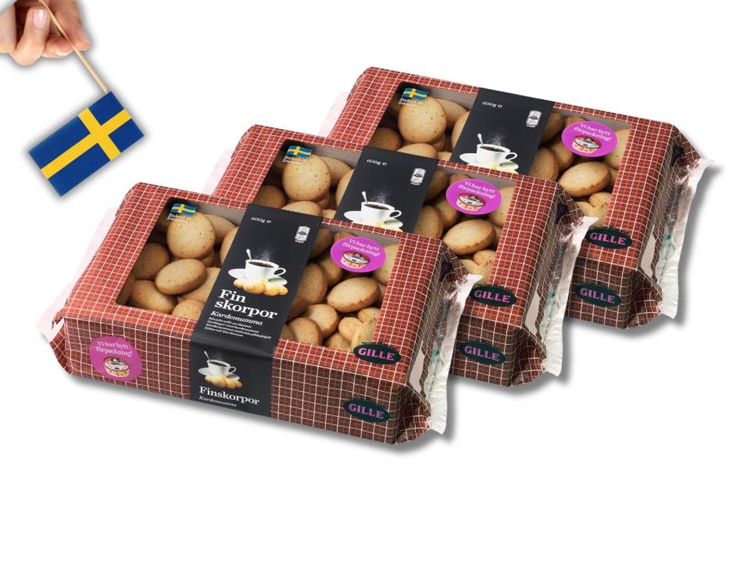 3 Boxes Gille Finskorpor Kardemumma - 600g (21.16oz) - Swedish Cardamom ...