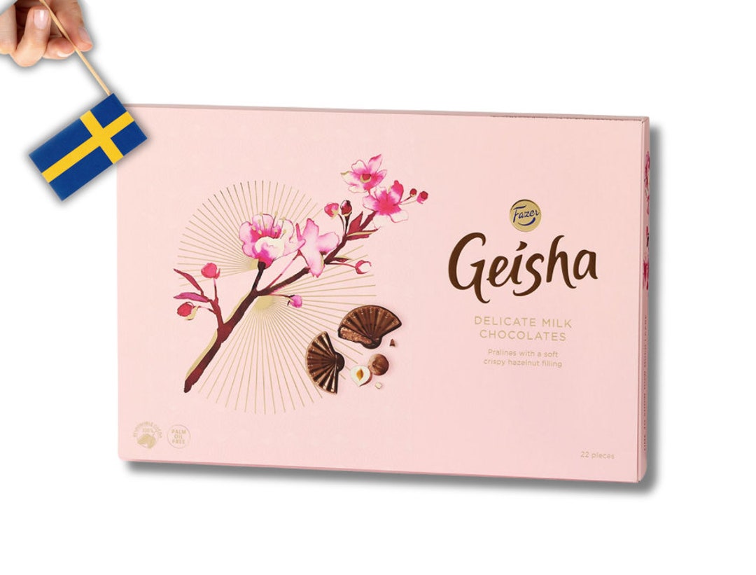 1 Box of Fazer Geisha Chocolate 185g (6,52oz), Finnish Candy, Chocolate, Hazelnut Chocolate ...