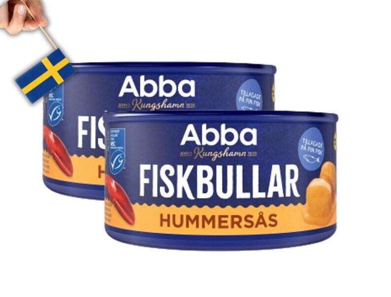 2 Cans of Abba Fiskbullar Hummersås, Fish Balls in Lobster Sauce 375g ...