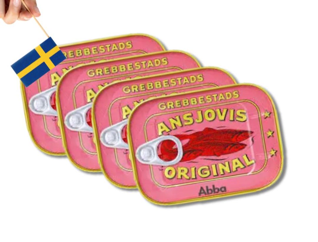 4 Cans Grebbestads Ansjovis Original Abba, 125g (4.40oz) – Swedish Anchovy Delicacy - Etsy