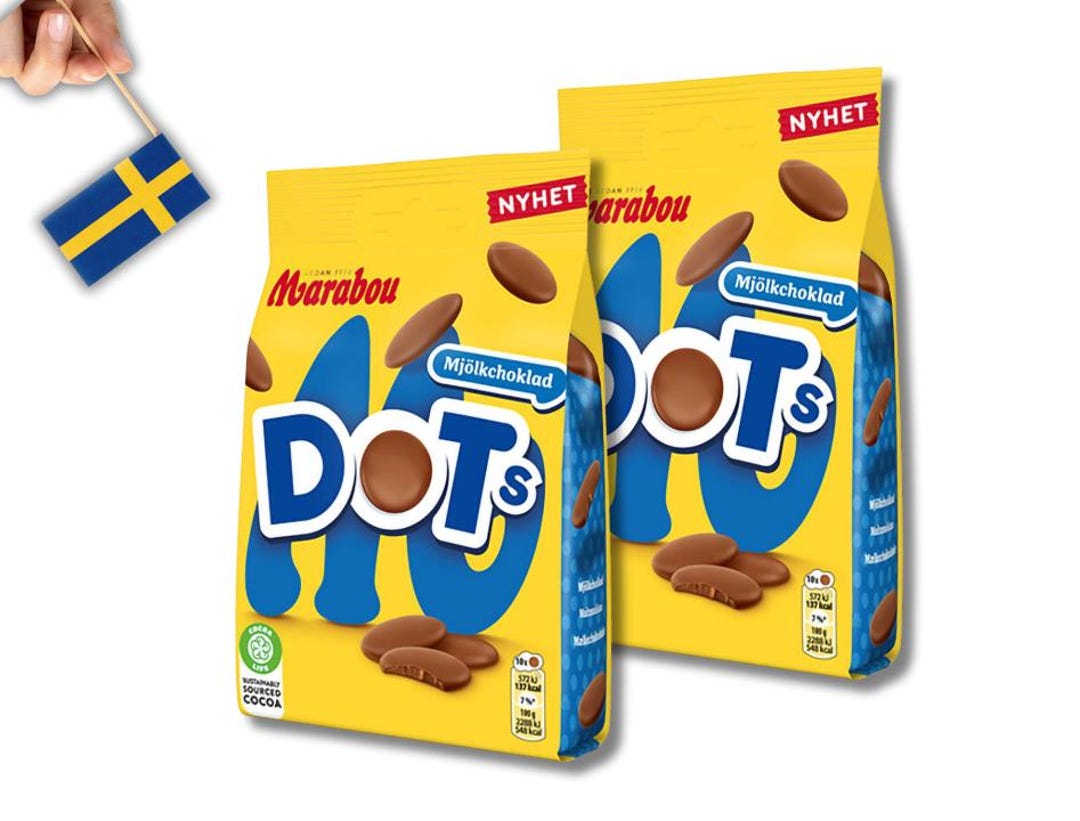 2 Bags Marabou Dots 120g (4.23oz) – Pure Milk Chocolate Indulgence ...