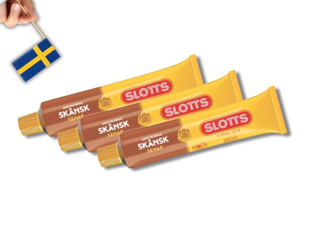 3 Tubes Slotts Skånsk Senap – 220g (7.76 Oz) – Traditional Swedish ...