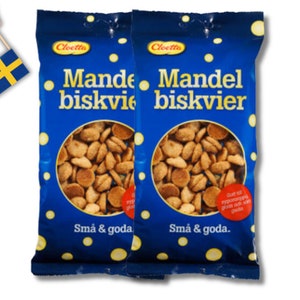 2 Bags of Cloetta Mandelbiskvier 150g (5.29 Oz), Swedish Almond ...