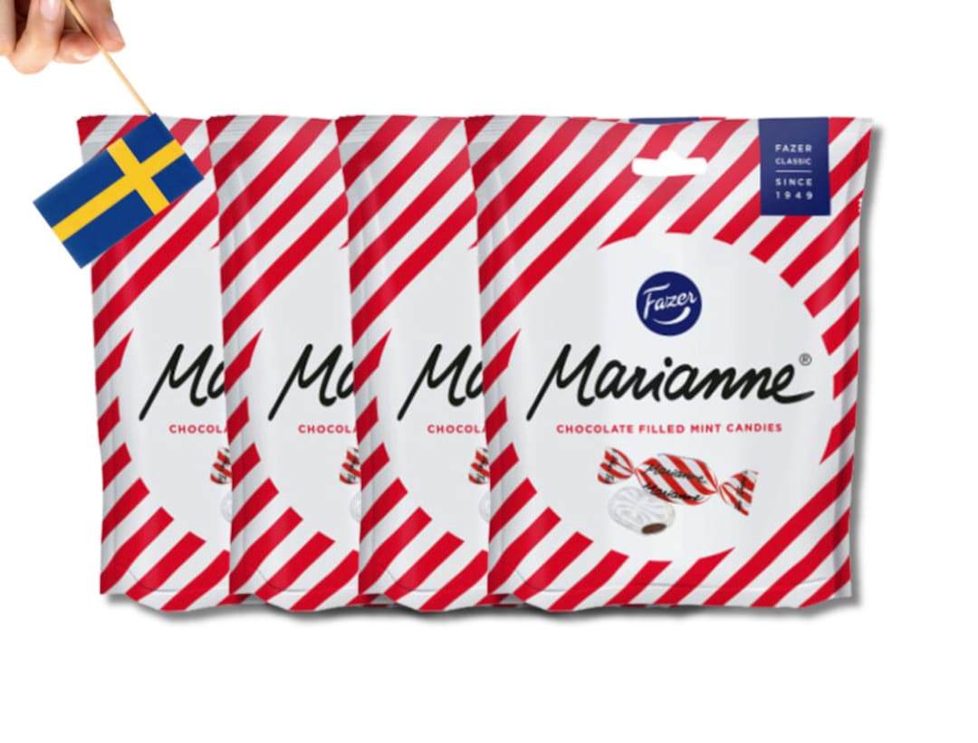 4 Bags of Fazer Marianne Chocolate Mint Candy 200g (7.05oz), Swedish ...