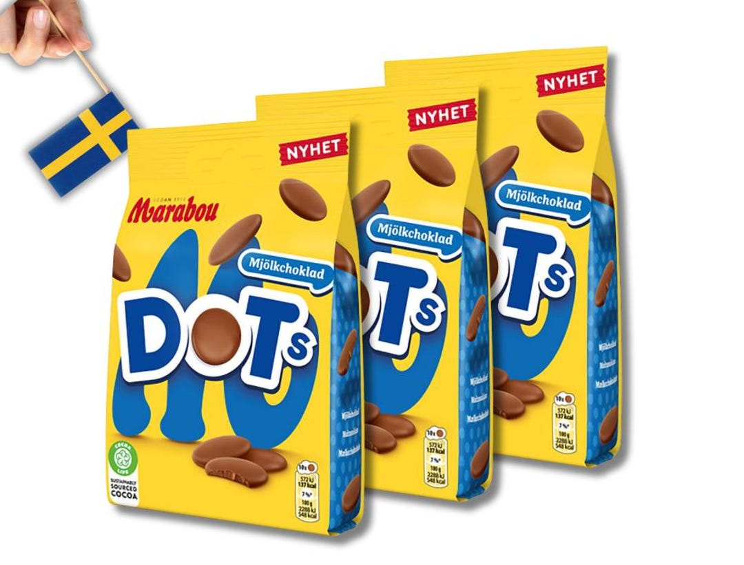 3 Bags Marabou Dots 120g (4.23oz) – Pure Milk Chocolate Indulgence ...