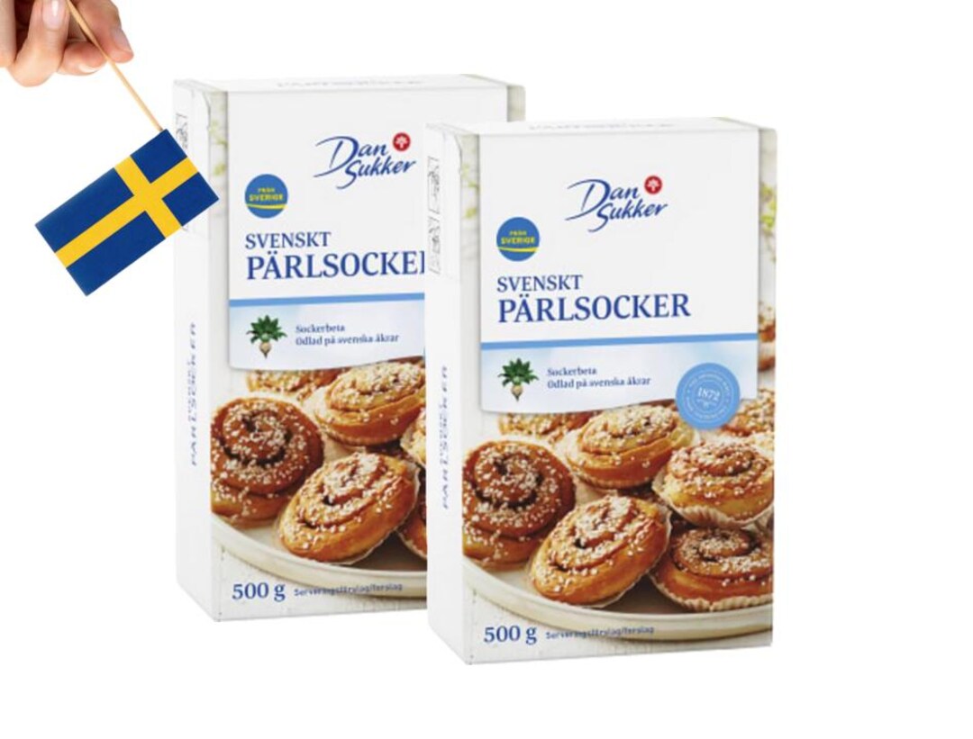2 Boxes Dan Sukker Svenskt Pärlsocker – Swedish Pearl Sugar 500g (17 ...