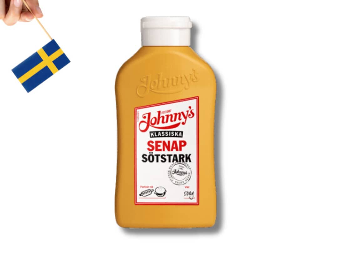 Johnnys Klassiska Senap 500g (17.63 Oz) Swedish Mustard, Sweet Strong ...