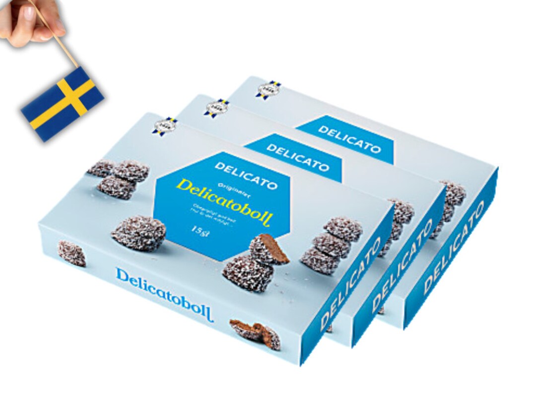 3 Boxes Delicato Delicatobollar ,600g (21,16oz) Swedish Fika, Cookies ...