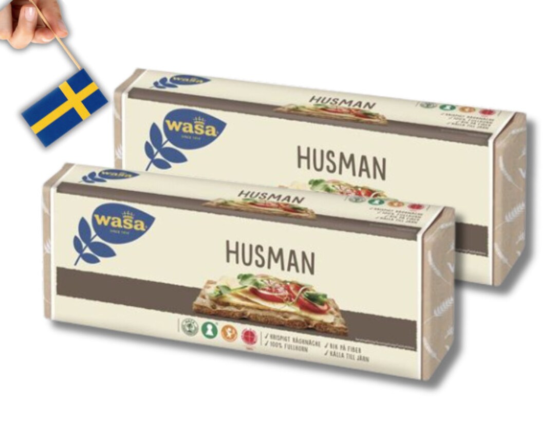 2 Boxes of Knäckebröd Wasa Husman, 520g (18.3 Oz.), Swedish Crisp Bread ...