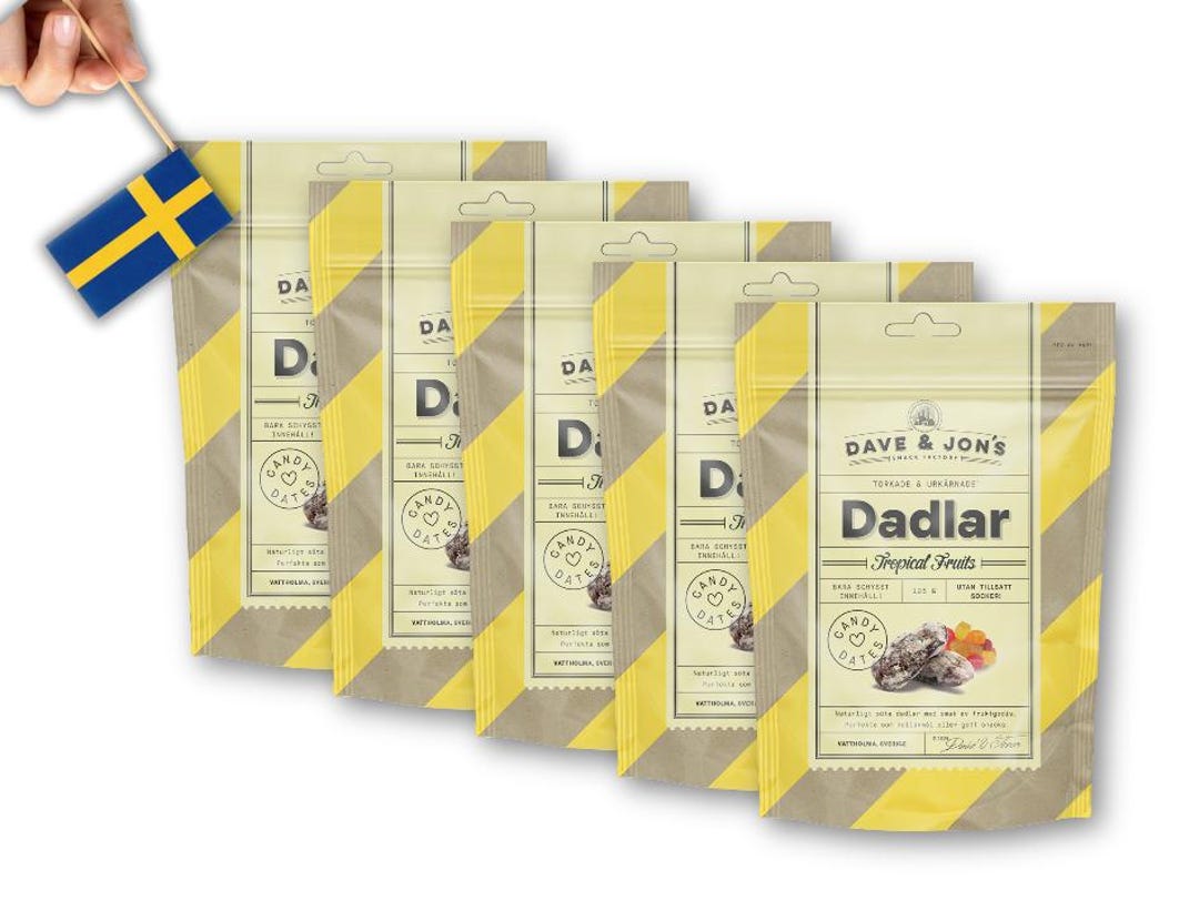 5 Pack Dave & Jons Dadlar Tropical Fruit - Date-based Tropical Candy ...