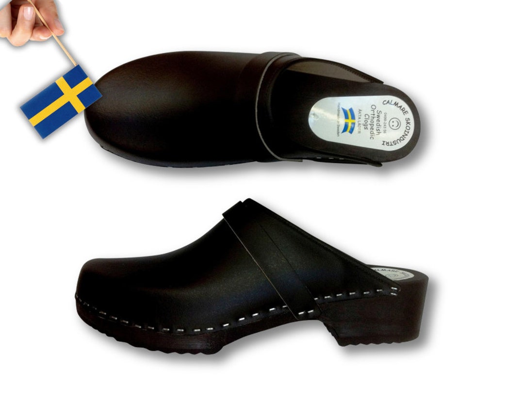 Swedish Classic Black Clogs, Hand Made in Sweden, Svenska Trätofflor ...