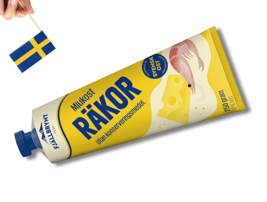 1 Tube of Fjällbrynt Räkost Mjukost 250g (8.81 Oz), Swedish Shrimp ...