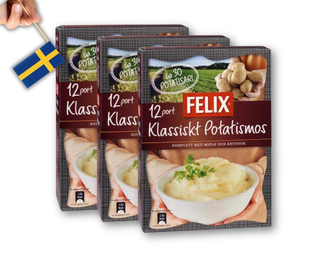 3 Packs Felix Klassiskt Potatismos 12 Portioner 444g (15.66oz ...