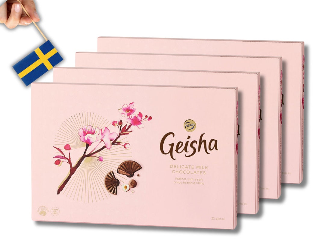 4 Boxes of Fazer Geisha Chocolate 185g (6,52oz), Finnish Candy ...