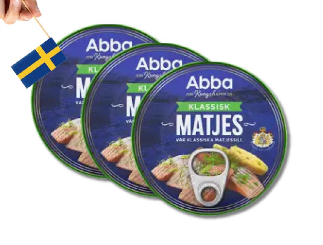 3 Cans Abba Klassisk Matjessill, 215g (7.58oz) – Traditional Swedish ...