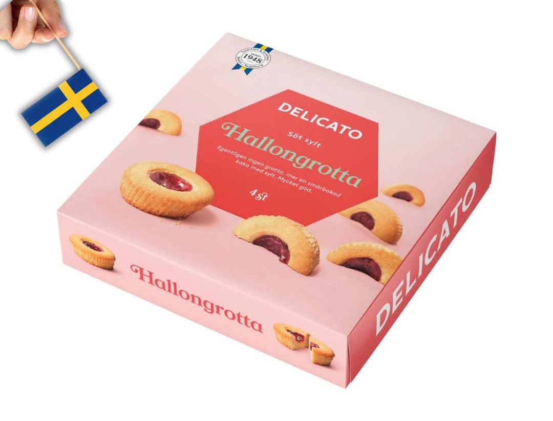 1 Box Delicato Hallongrotta, Swedish Fika, Swedish Pastries, Cookies ...