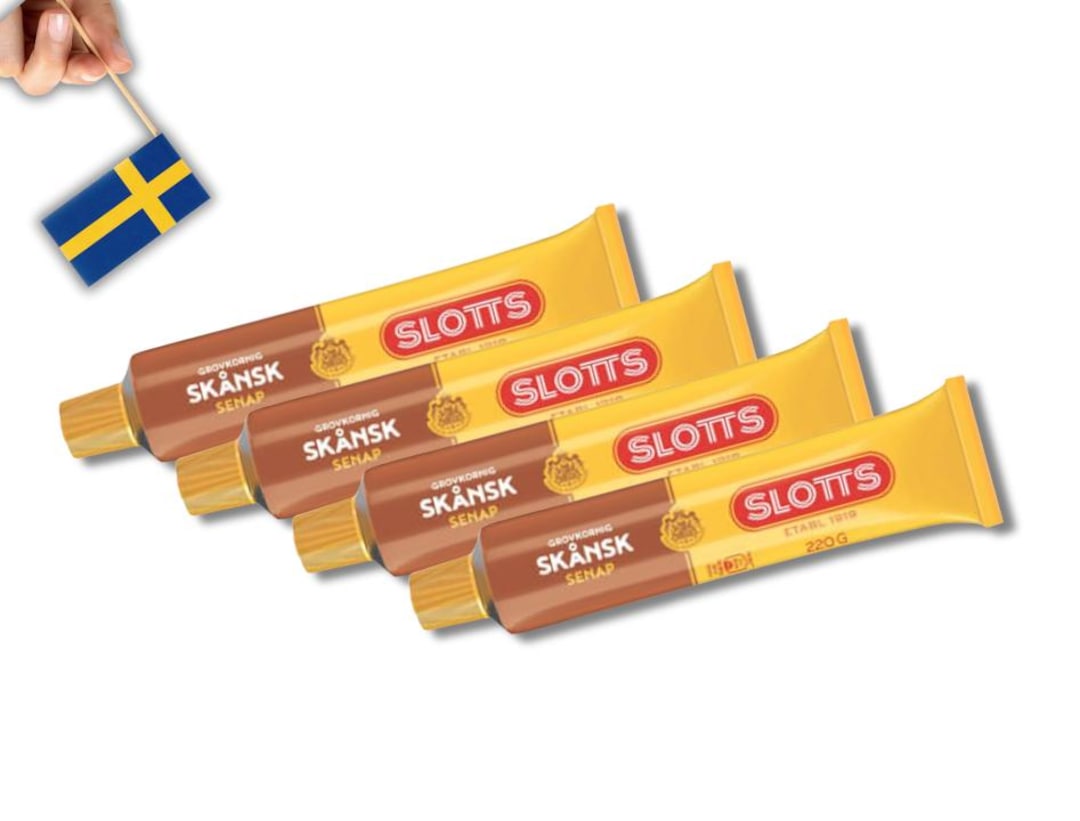 4 Tubes Slotts Skånsk Senap – 220g (7.76 Oz) – Traditional Swedish ...