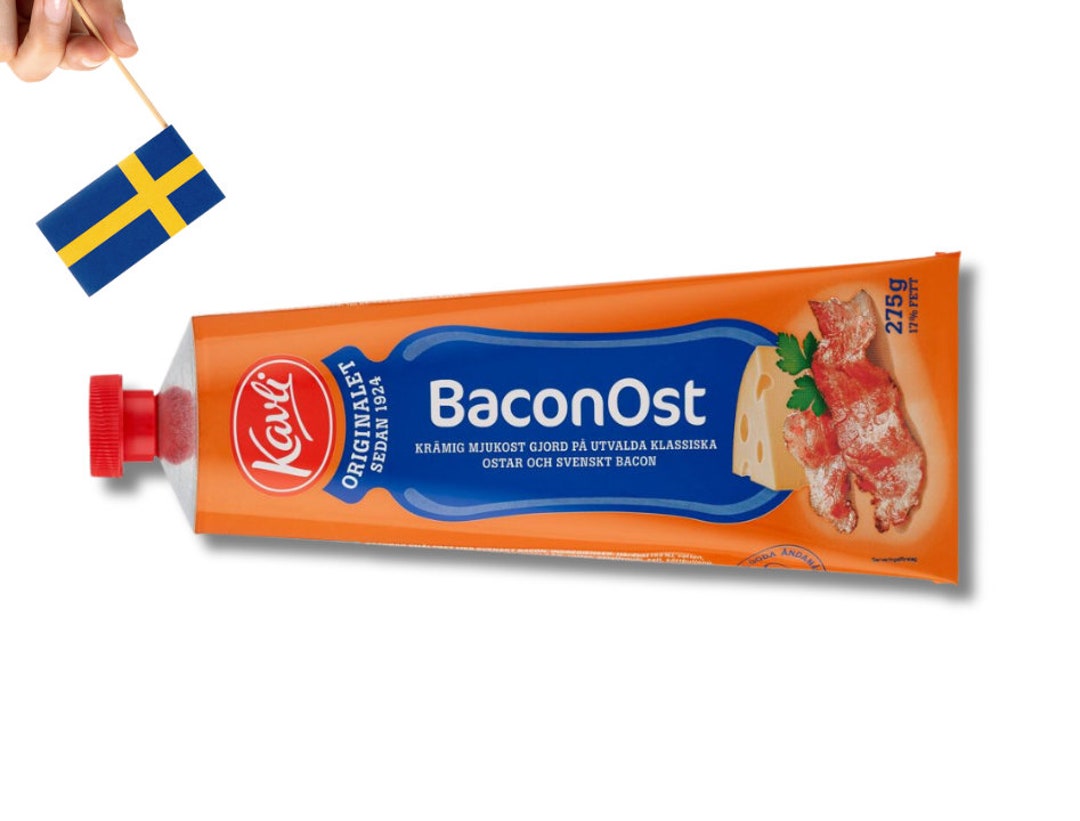 1 Tube Kavli Baconost, Bacon Cheese Spread, 275g (9.7 Oz.), Swedish ...