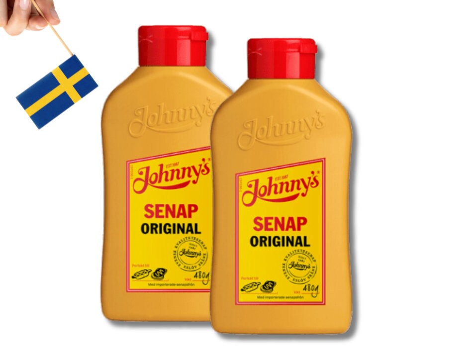 2 Bottles of Johnnys Klassiska Original Senap 480g 16.93 Oz Swedish ...