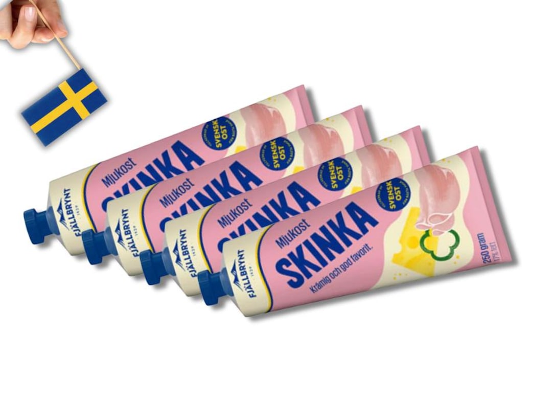 4 Tubes Fjällbrynt Mjukost Skinka 250g (8.81 Oz) – Creamy Cheese Spread ...