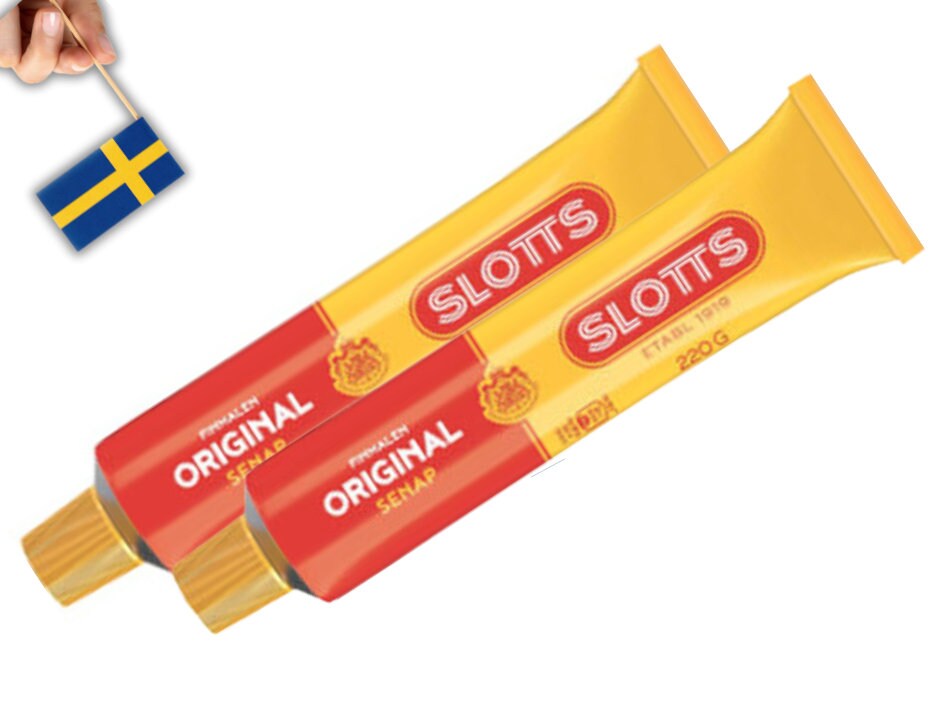 2 Tube of Swedish Mustard, Slotts Senap Original 220 G, Classic Mustard ...