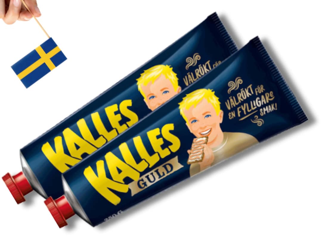2 Tubes Kalles Kaviar Guld 250g (8.81 Oz.), Swedish Kalles Kaviar Light ...