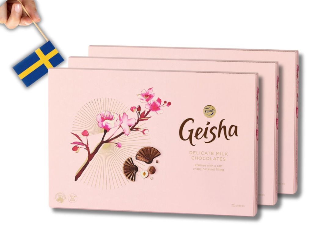 3 Boxes of Fazer Geisha Chocolate 185g (6,52oz), Finnish Candy ...