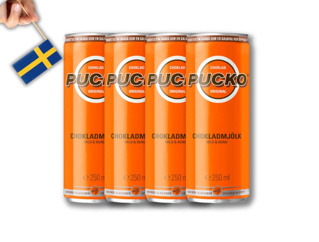 4 Cans of Chokladmjölk Pucko® Original 250ml (1.05 Cup) Cocio ...