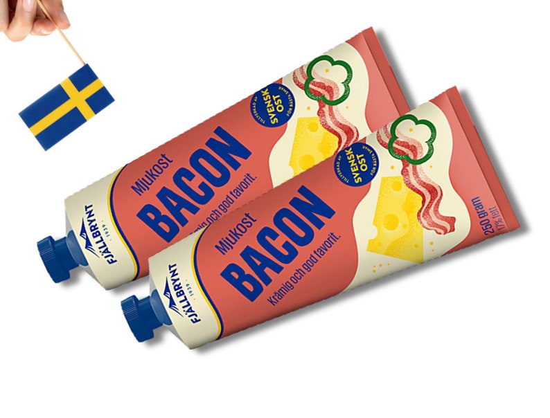 2 Tubes of Fjällbrynt Bacon Mjukost 250g (8.81 Oz), Swedish Bacon ...