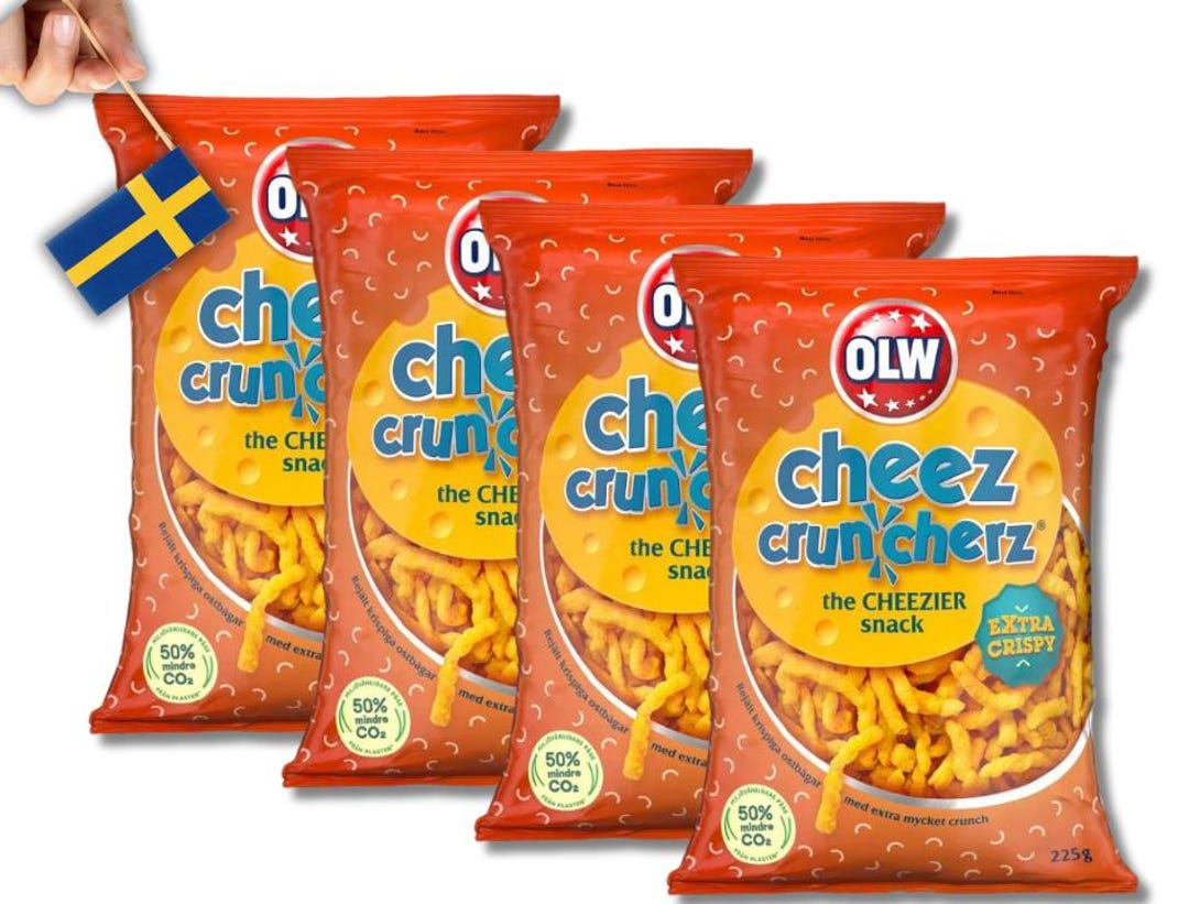 4 Bags OLW Cheez Cruncherz – Cheesy, Crunchy Snacks, 225g (7.93oz) - Etsy