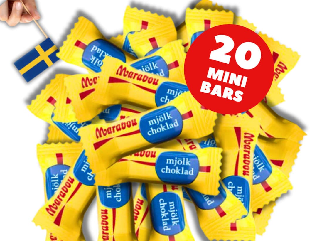 20 Pcs Marabou Chocolate Mini Bars, Swedish Chocolate, Milk Chocolate ...
