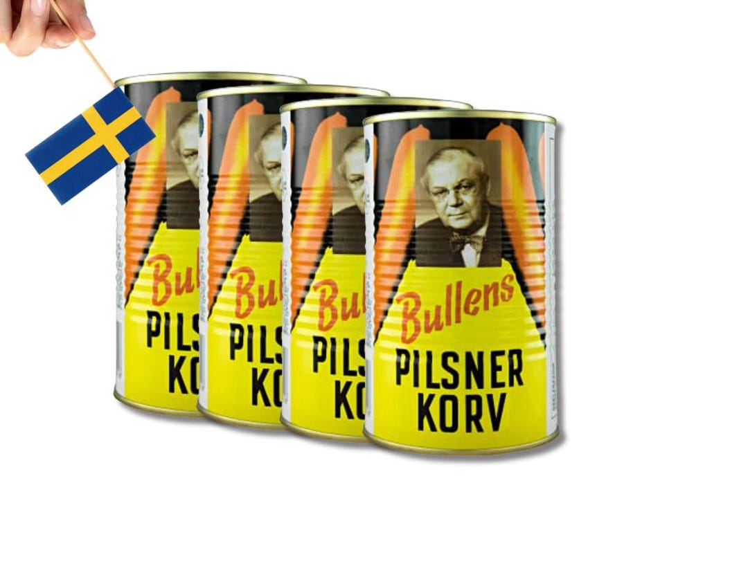 4 Cans Bullens Pilsnerkorv 455g (16.04 Oz) – A Classic Swedish Sausage ...