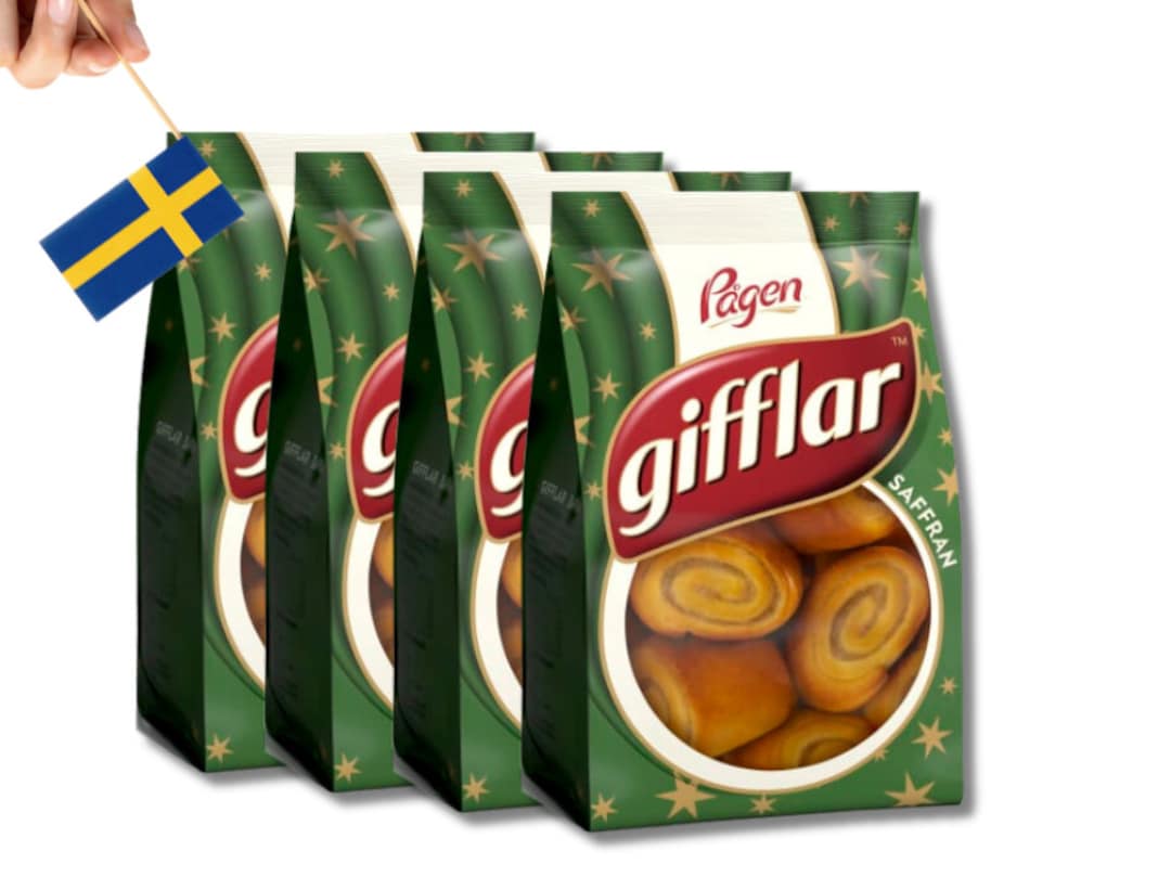 4 Bags of Pågen Saffrans Gifflar, Saffron Buns 260g 9.17 Oz ...