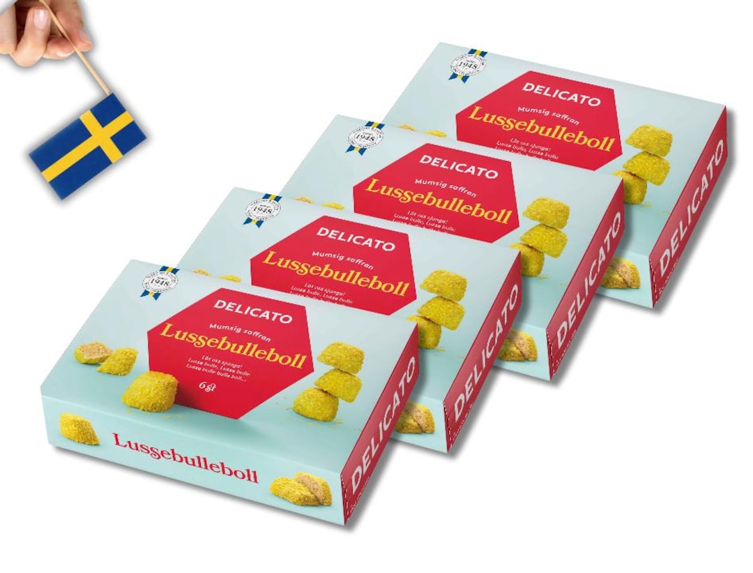 4 Boxes Delicato Lussebulleboll - Mumsig Saffran, 240g (8.46 Oz ...