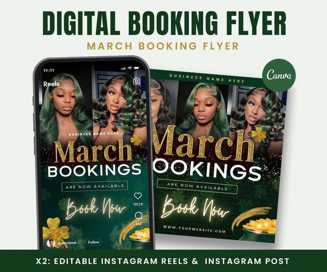 March Booking Flyer Video Flyer, St. Patricks Flyer, March Madness ...